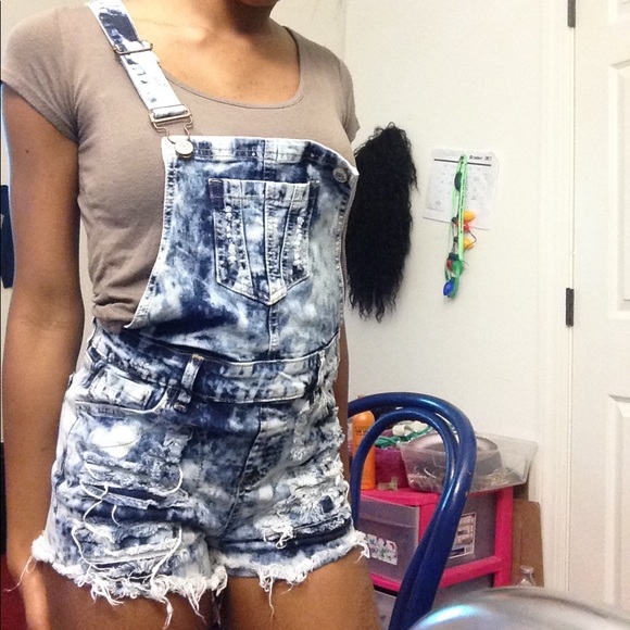 Other | Acid Washed Distressed Overalls | Poshmark